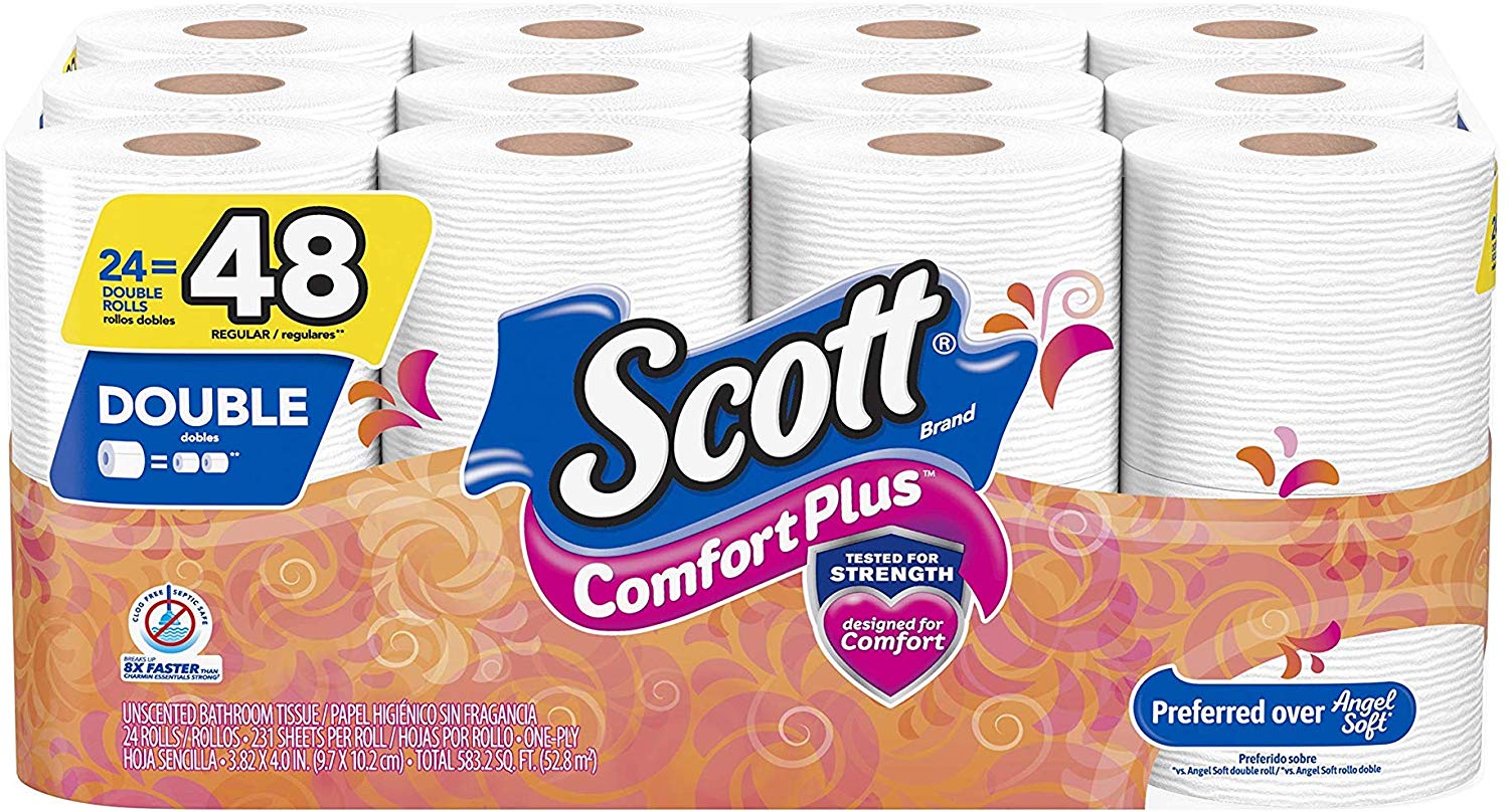 Dollar Savers Scott ComfortPlus Toilet Paper 24 Double Rolls 48 dollar-savers-scott-comfortplus-toilet-paper-24-double-rolls-48