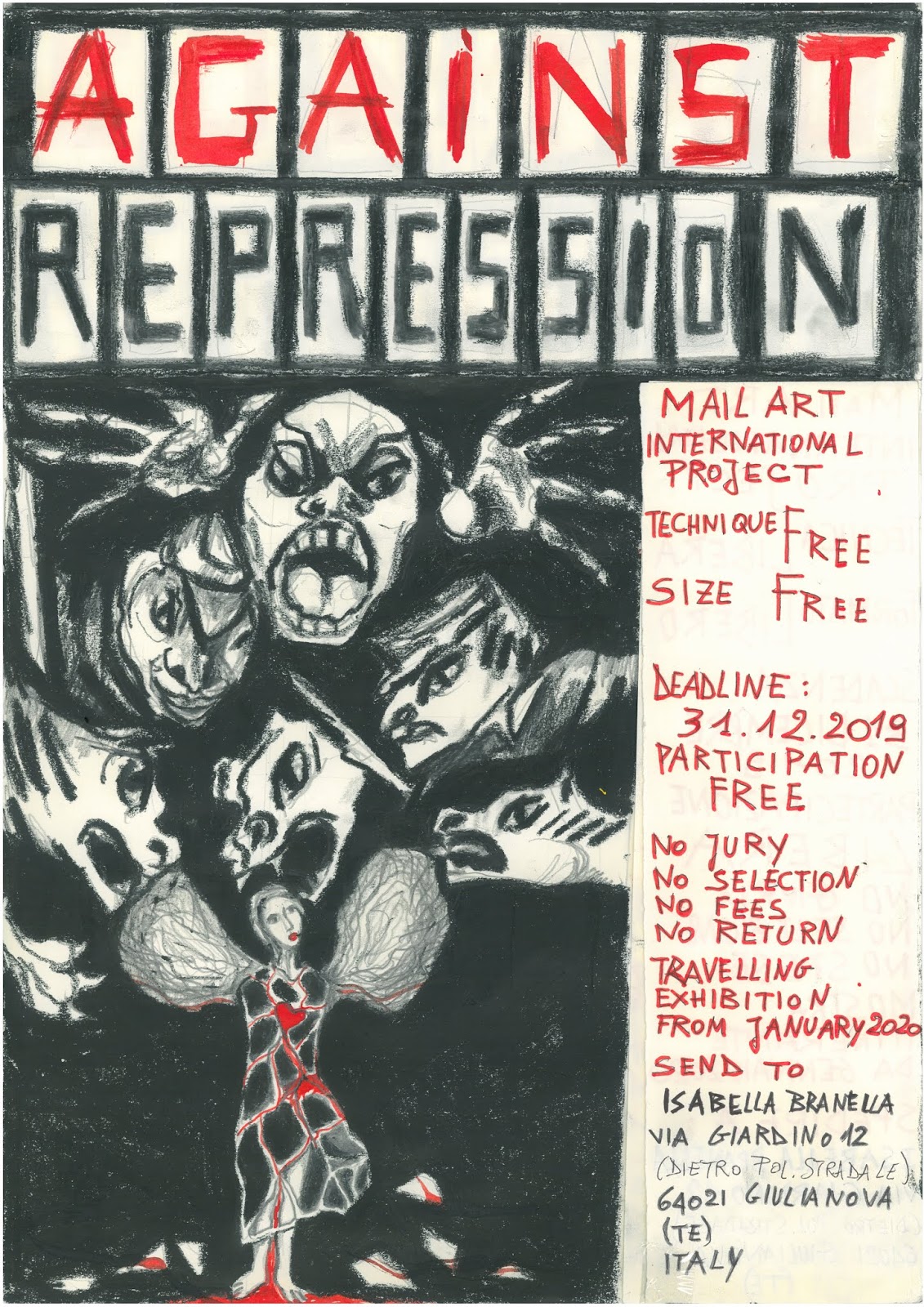 Mail Art Projects: Against Repression - Italy