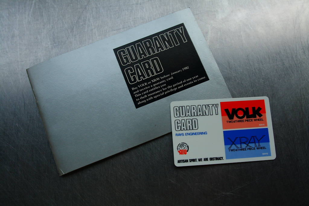 80sHERO: The Rays Engineering Guaranty Card, 1981...