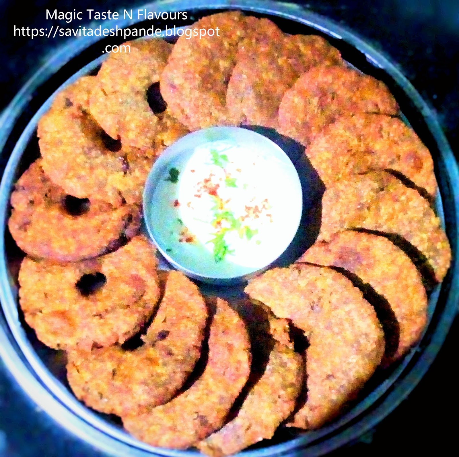Magic Taste n flavours: Bhajanee Vada-Mix Flour vade /भाजणीचे वडे
