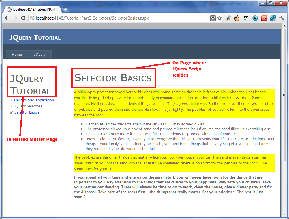 Jquery Selector Basics And Understanding Tag Selector Aspnet C Sql Blog