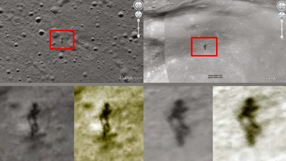 Same Humanoid Figure on Moon spotted again 600 km from its first location