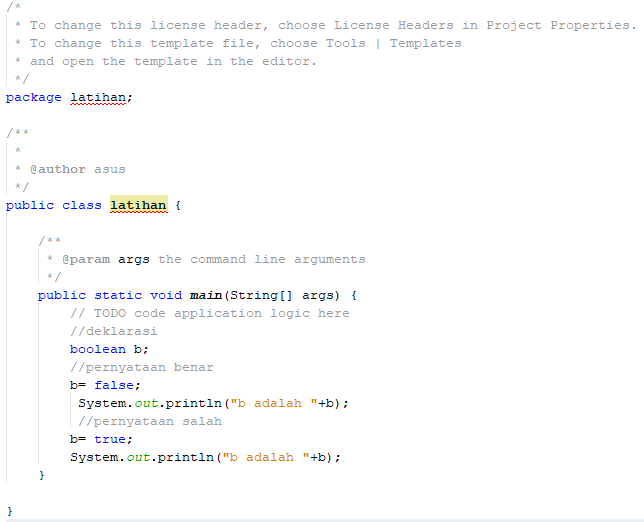 Program Penggunaan Boolean Dengan Java Share28s