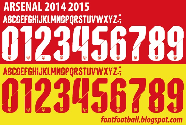 FONT FOOTBALL: Font Vector Arsenal 2014 2015 Kit