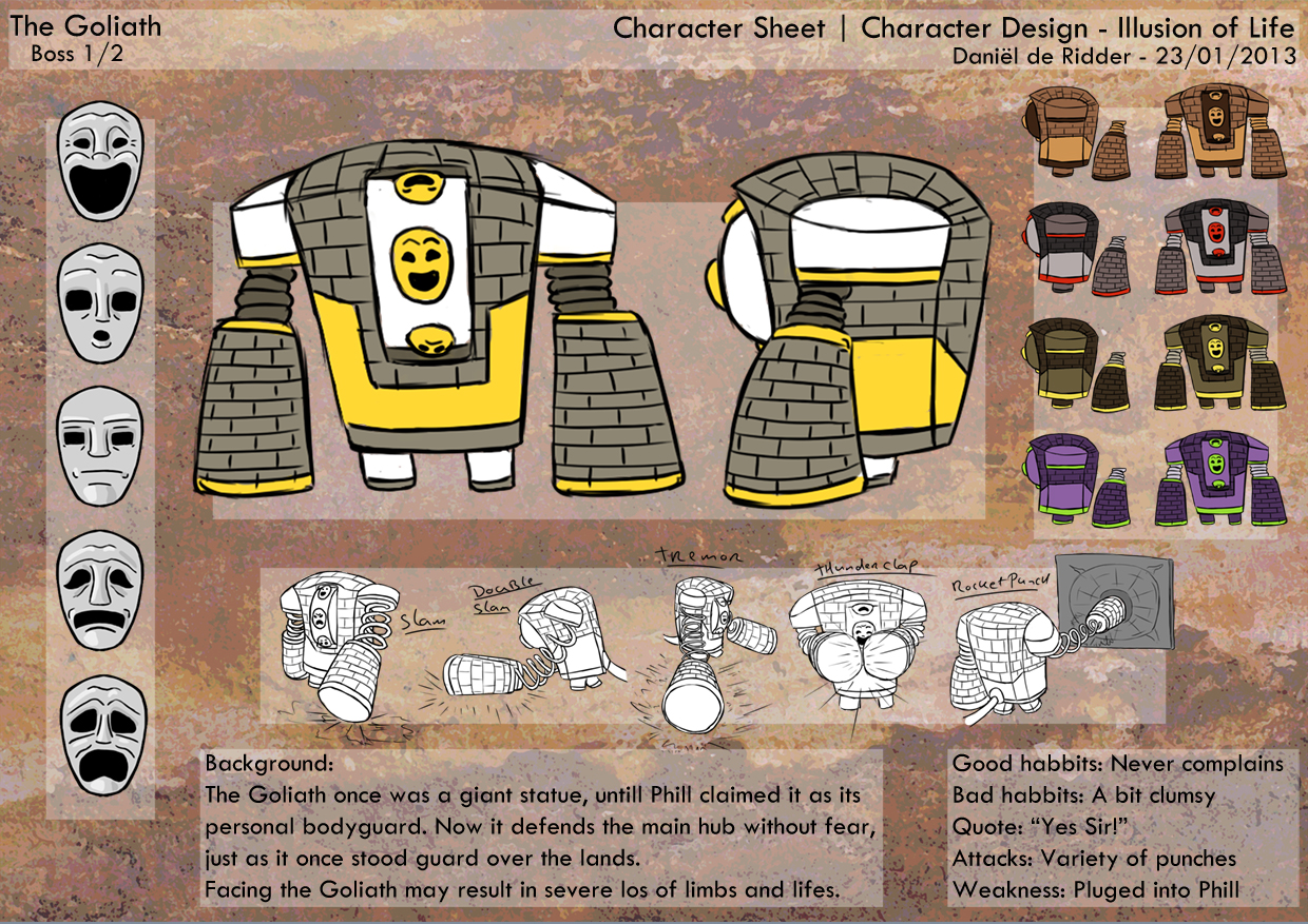 Character Design - Illusion of Life: Daniel de Ridder - Goliath Chart ...