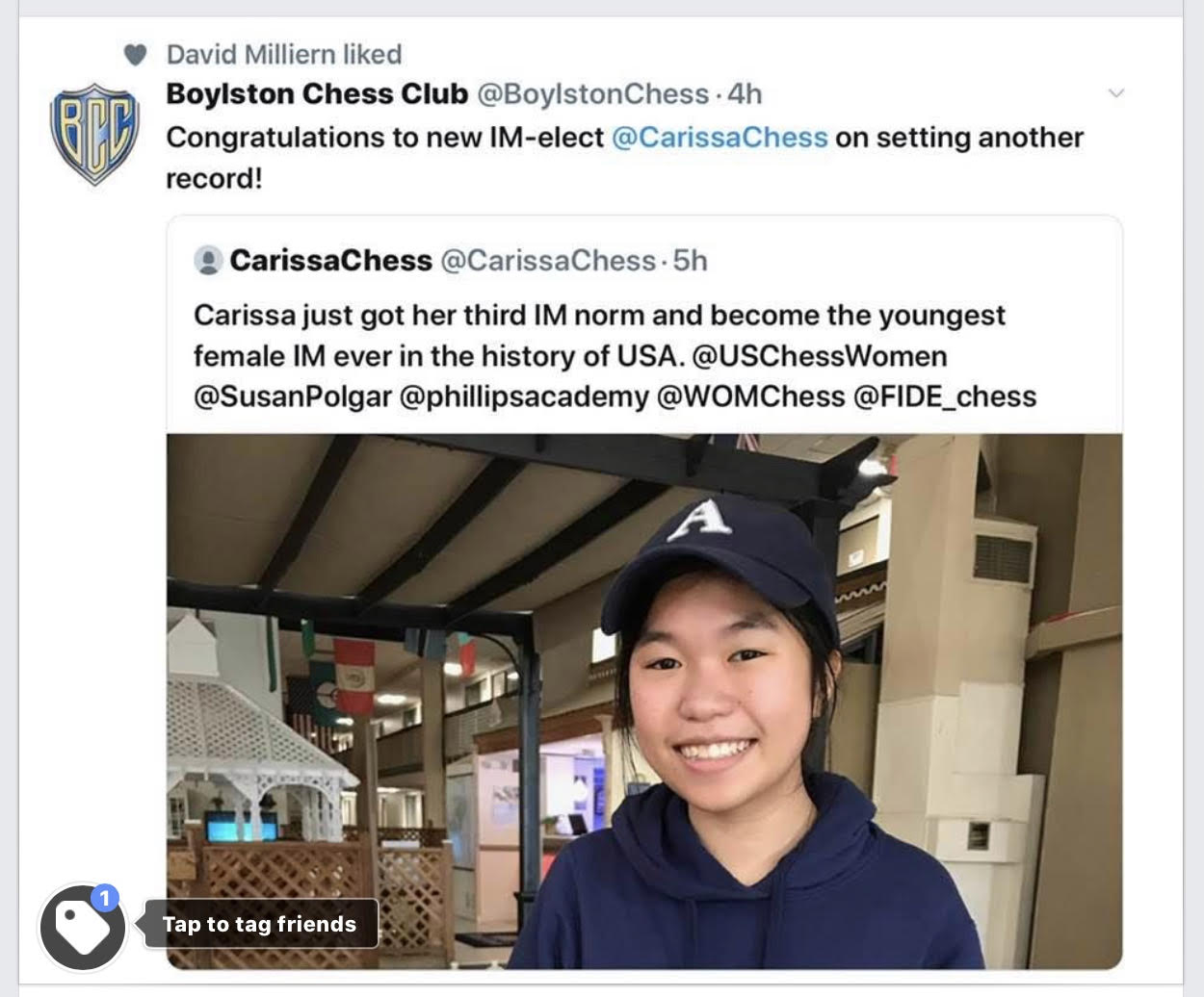 Boylston Chess Club Weblog: Boylston Chess: Carissa Yip earns the IM title