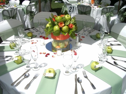 wedding apparel tips: An apple theme wedding