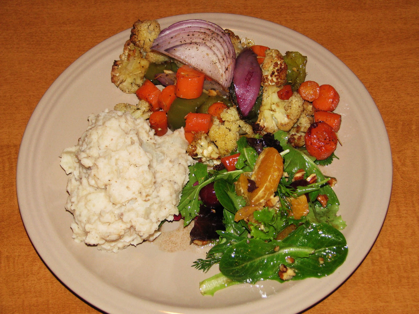 Renjitha's Cuisine: Roasted Vegetables with Mashed Potatoes & Green ...