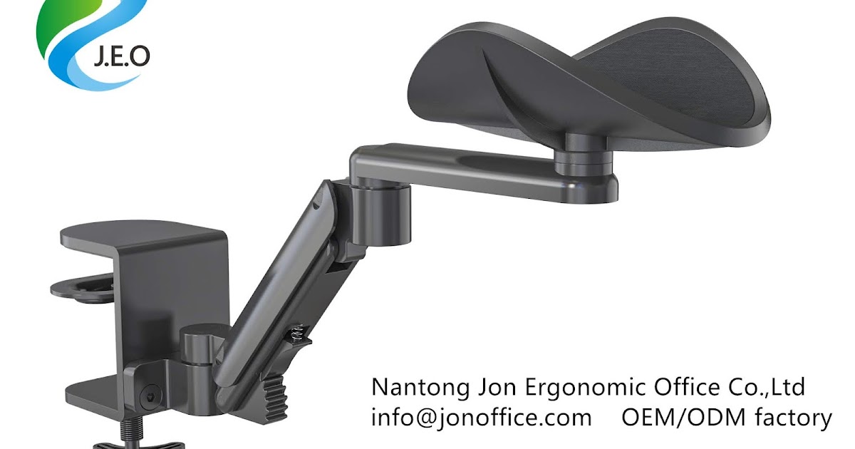 Clamp-on Adjustable Armrest Desk Cradle Rotating Elbow Cushion Above ...