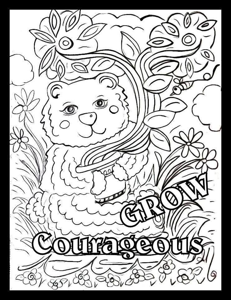 Children's Gems In My Treasure Box: Grow Courageous Coloring Page