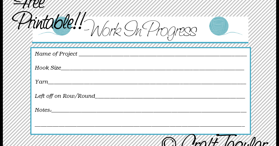 Crafttacular: WIP (Work In Progress) FREE Printable!