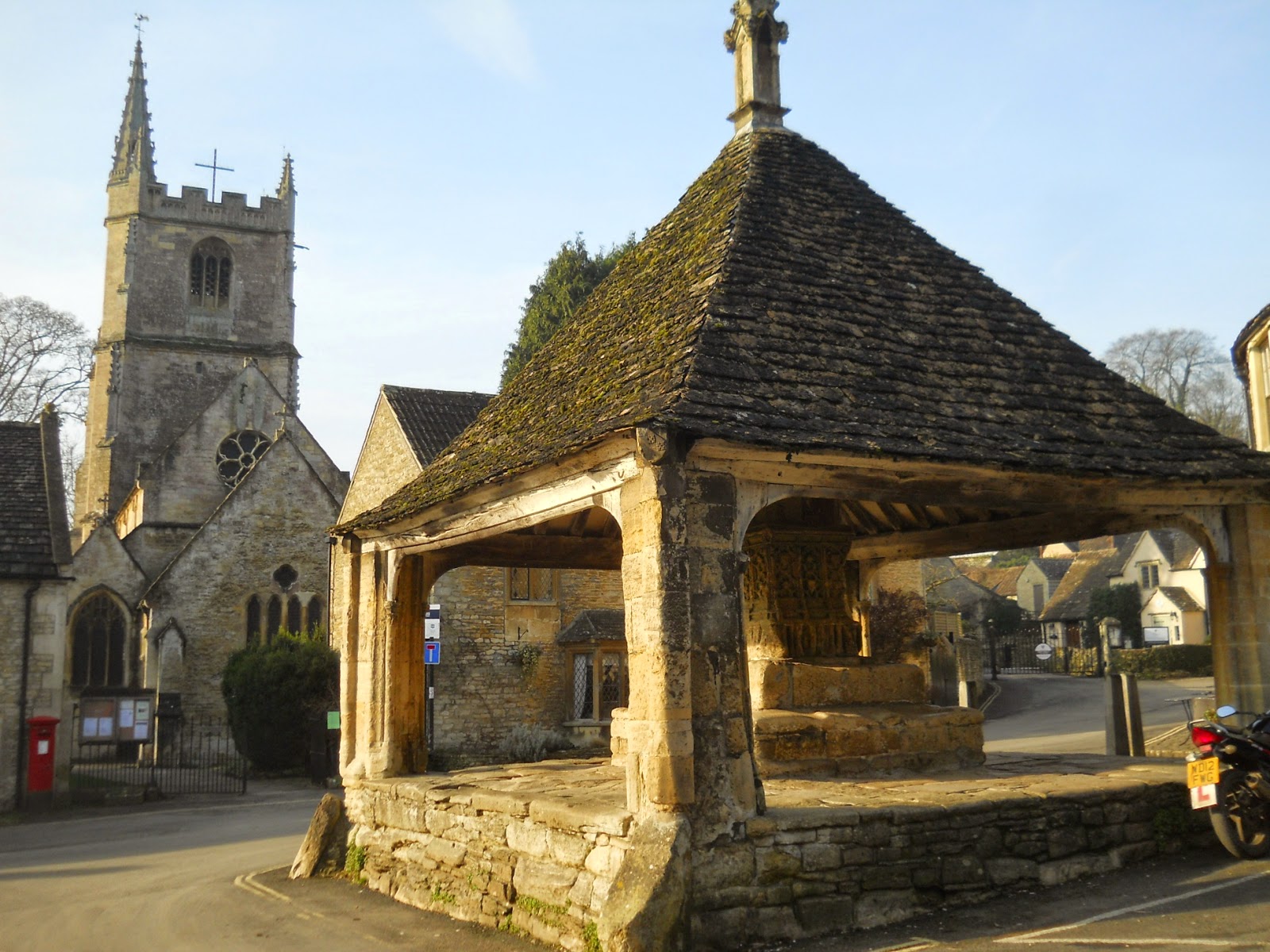 Visiting the pretty village of Castle Combe; unnatural carvings ...
