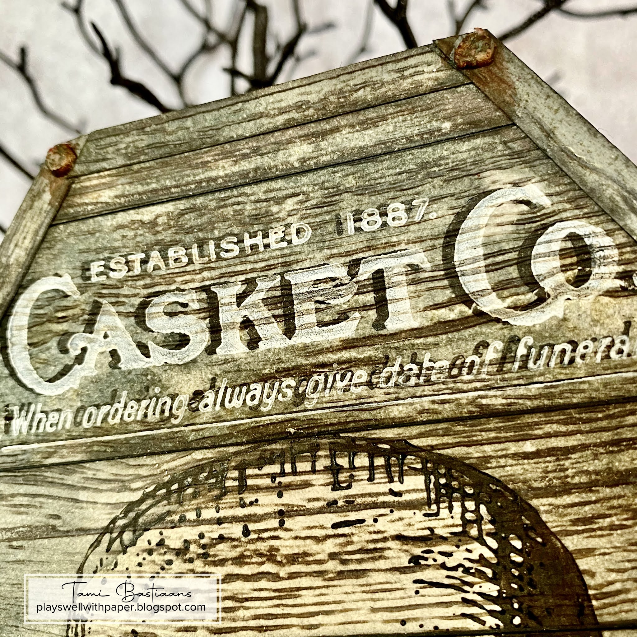 Plays Well With Paper: Casket Company Trade Sign Card - Stampers Anonymous
