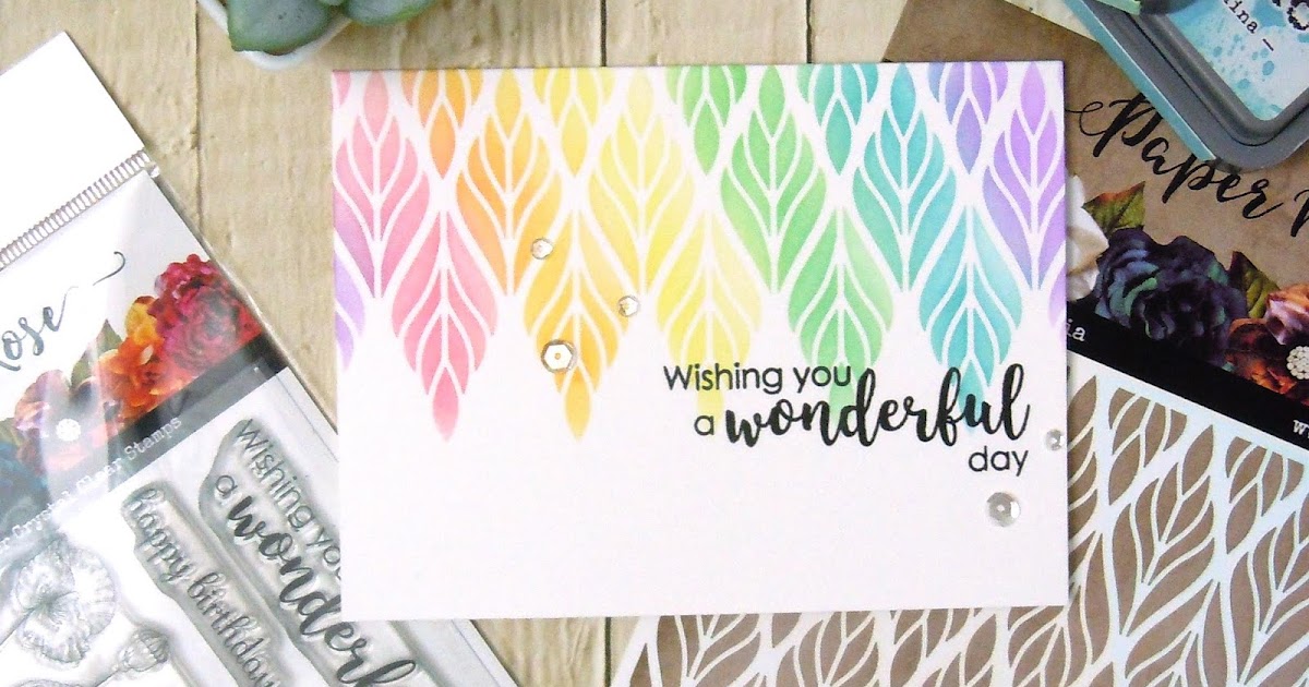 Handmade by Michelle: Flowy leaves rainbow for Paper Rose