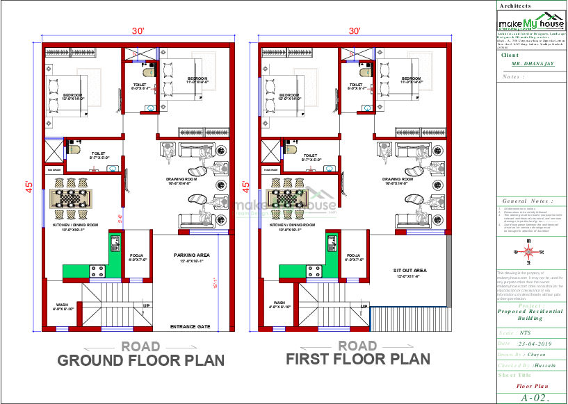 Building Elevation Design with Floor plan