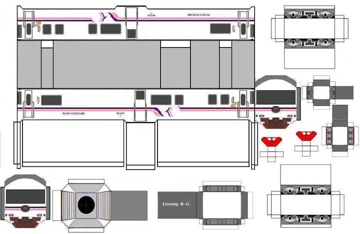PAPERCRAFT KERETA PENUMPANG DAN BARANG INDONESIA 2016