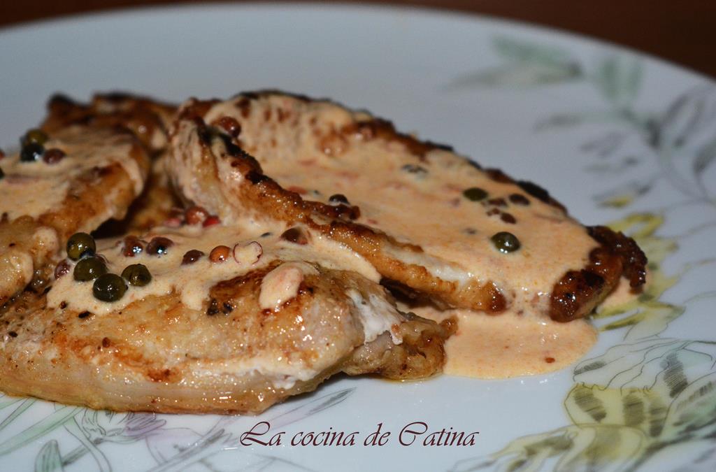 Escalopines de cerdo a las tres pimientas - La cocina de Catina