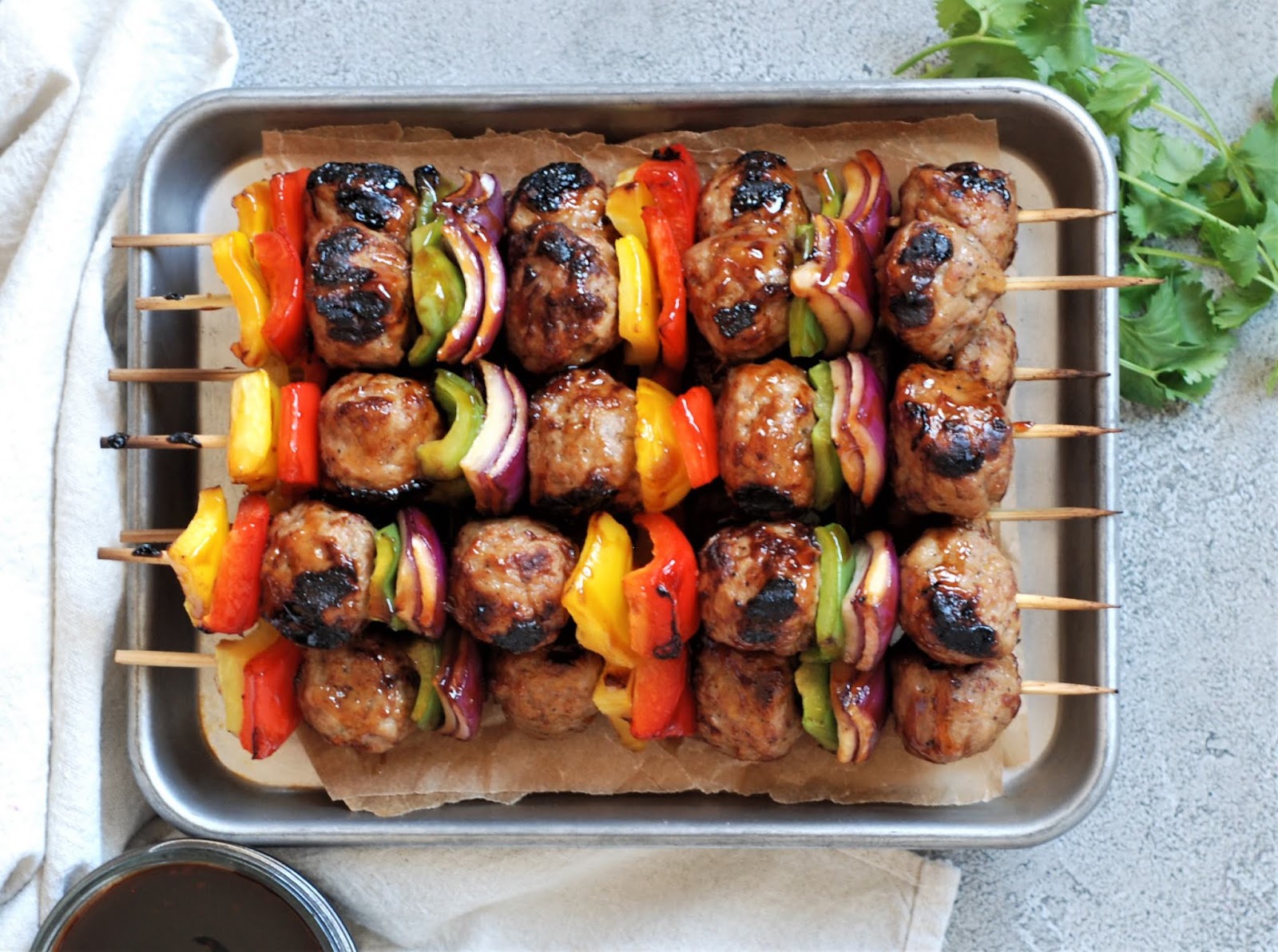 Fleur De-Lectable: Grilled Teriyaki Meatball Skewers