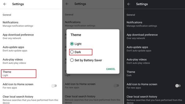 How to enable dark mode on Google play store? | Enable dark theme on ...