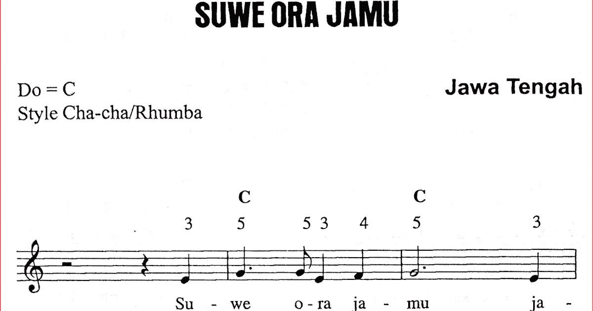 Lirik Lagu Suwe Ora Jamu Dan Artinya Beserta Not Angka Dan Chordnya Seni Budayaku