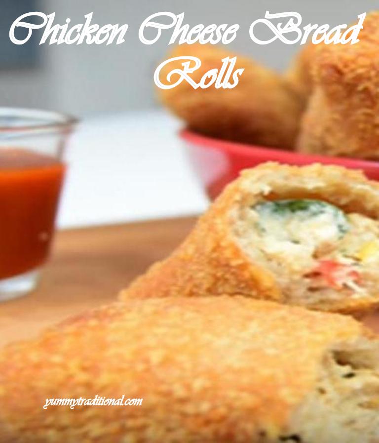 Chicken Cheese Bread Roll Recipe - Yummy Traditional