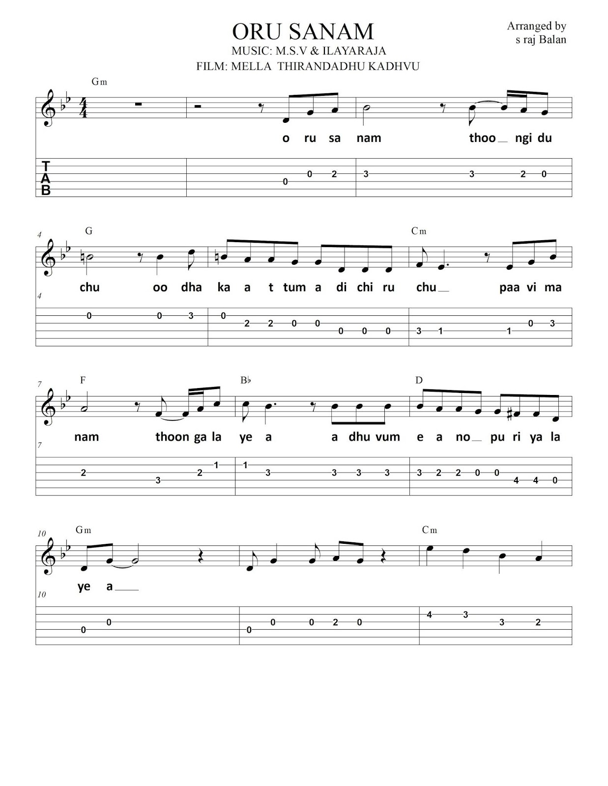 Tamil songs Sheet Music Books