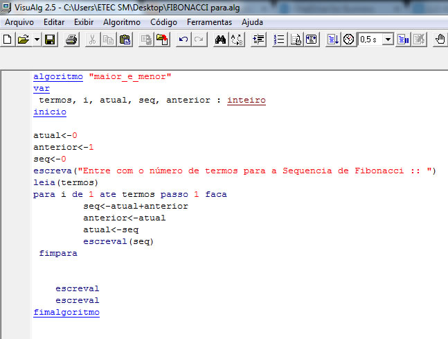 Universo Técnico: VisuAlg: Looping Para