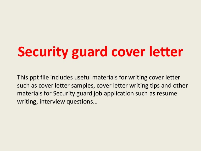Security Guard Cover Letter Example ~ Resume Letter