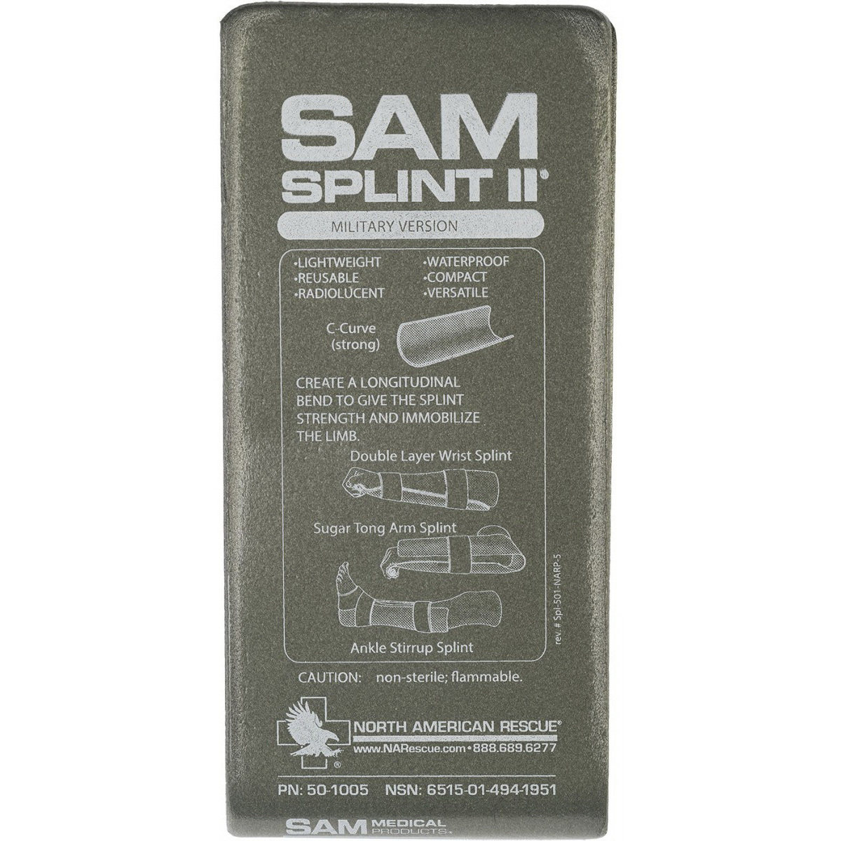 Webbingbabel: SAM SPLINT II - Splint Universal Malleable Green