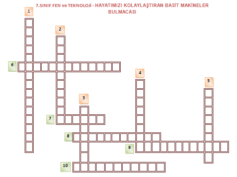 BASİT MAKİNELER: BULMACALAR