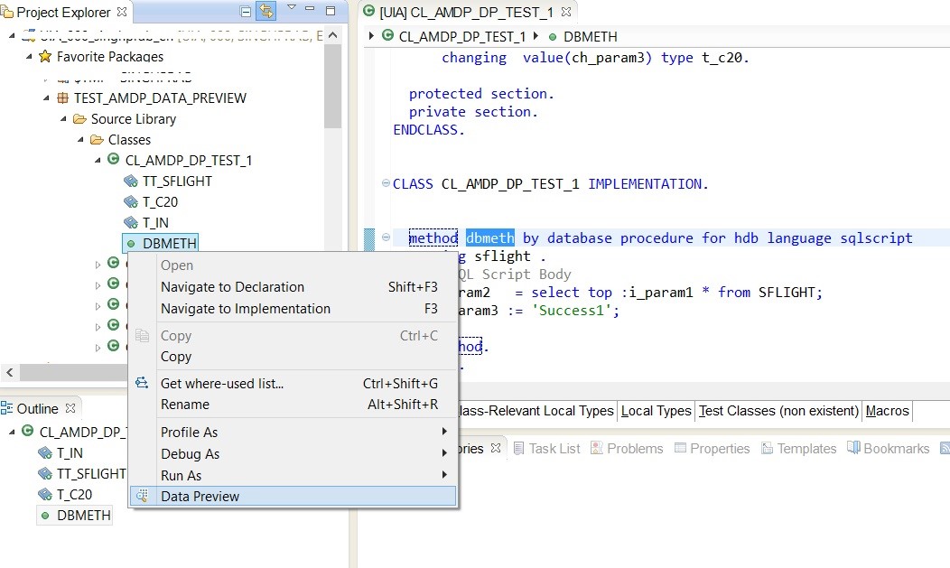 Sap Abap Central Abap Managed Database Procedure Data Preview