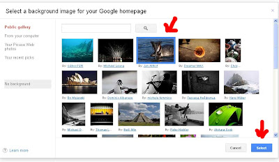 How to change google search background