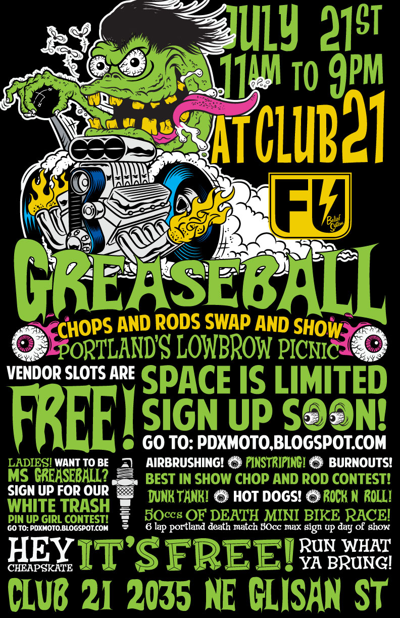 portlandmoto: GREASEBALL IS COMING!