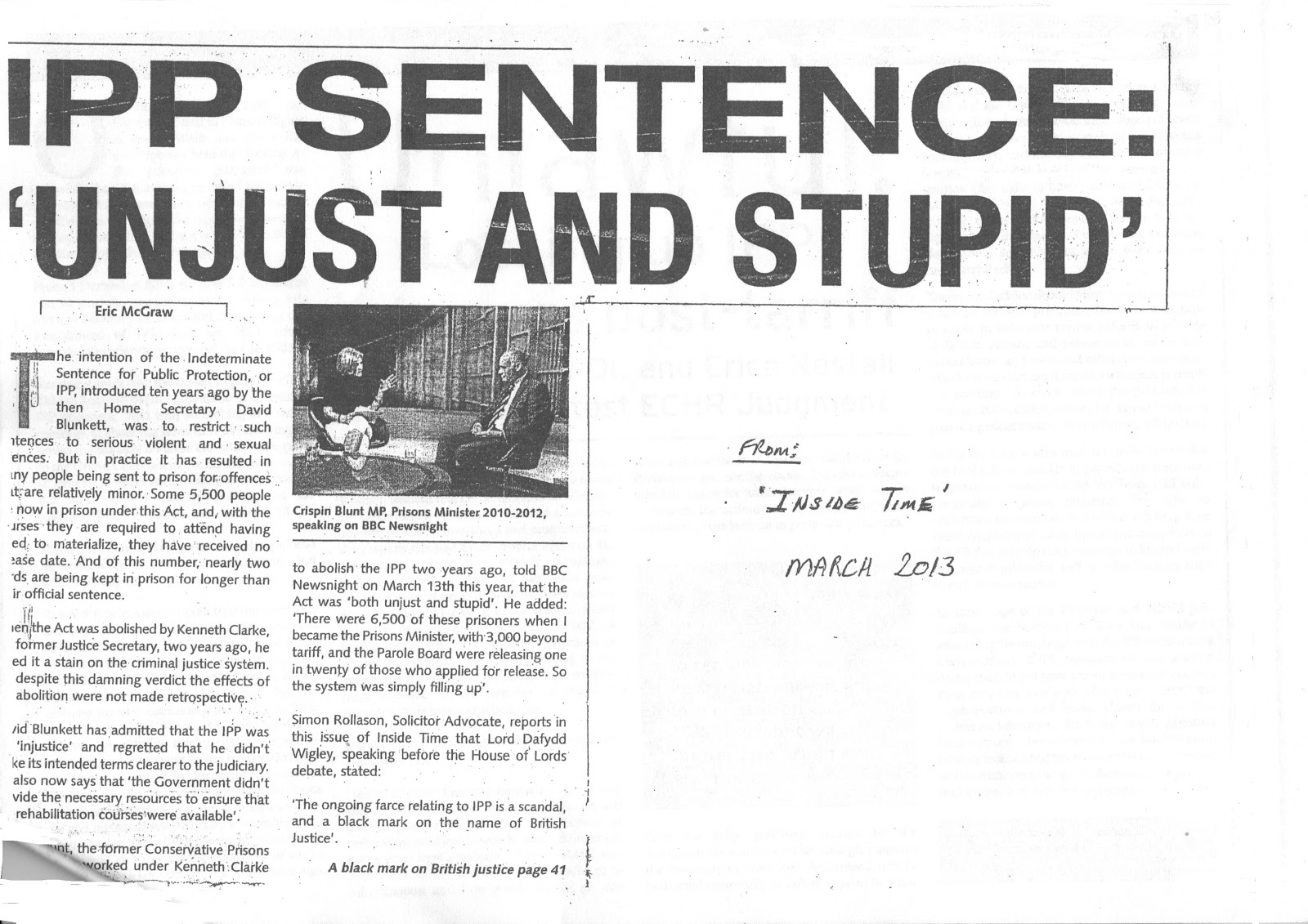 IPP Prisoners Familys Campaign: Critics expressed concern about the ...