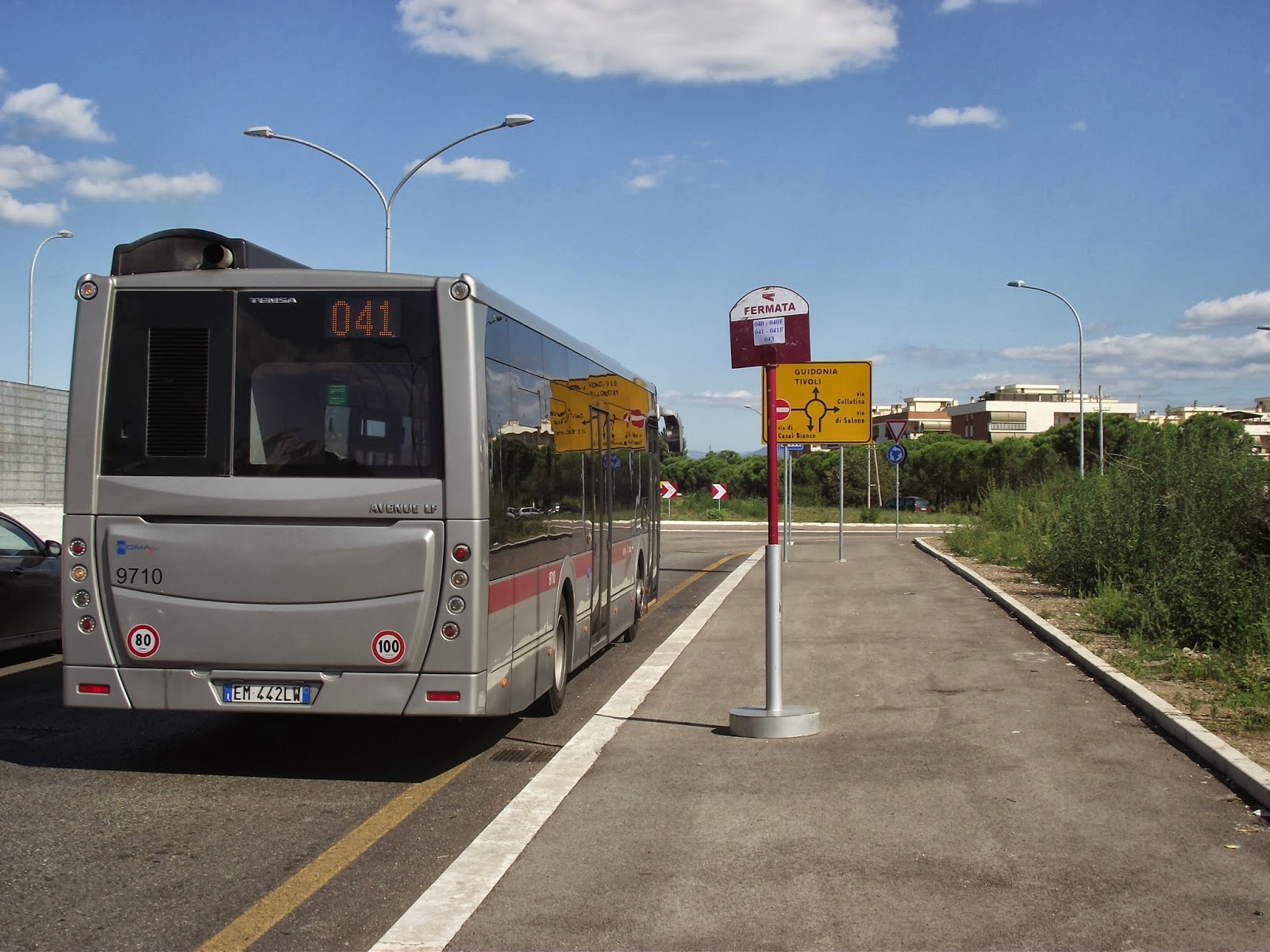 Settecamini: Nuova fermata bus 040 041 e 043 a Settecamini vicino rotatoria