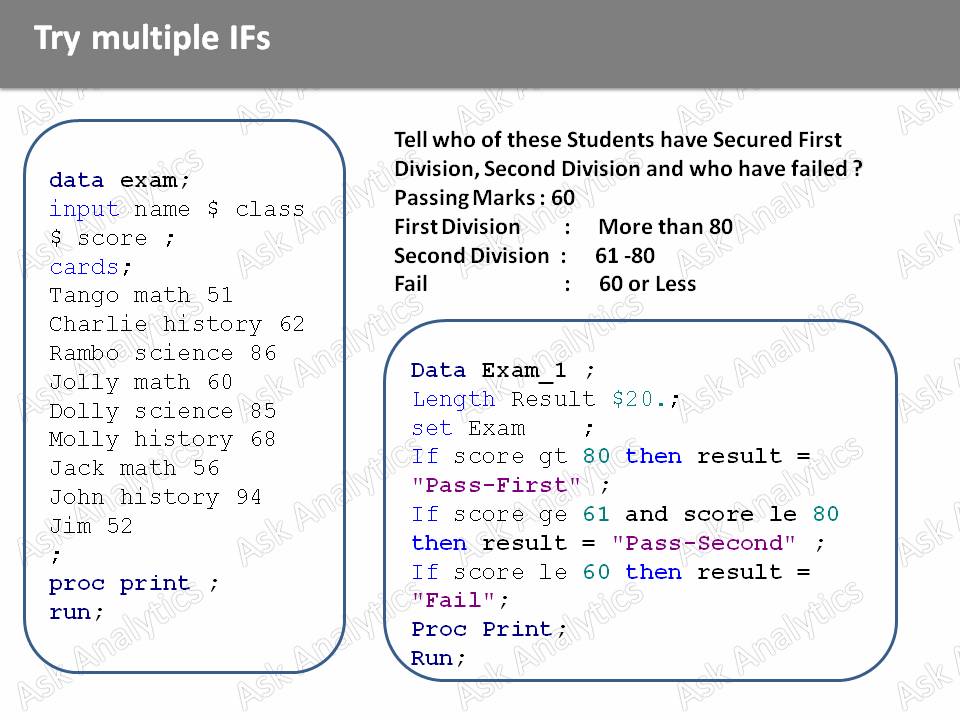 Ask Analytics: IF ... else statement in SAS