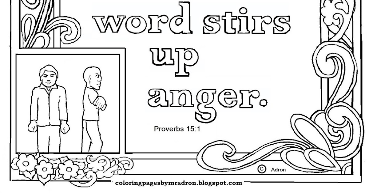 Coloring Pages for Kids by Mr. Adron: Proverbs 15:1 Print and Color ...
