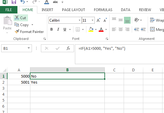Basic Excel Simple formulas: IF Function