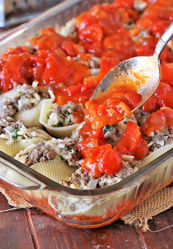 Ground Beef Stuffed Shells | The Kitchen is My Playground