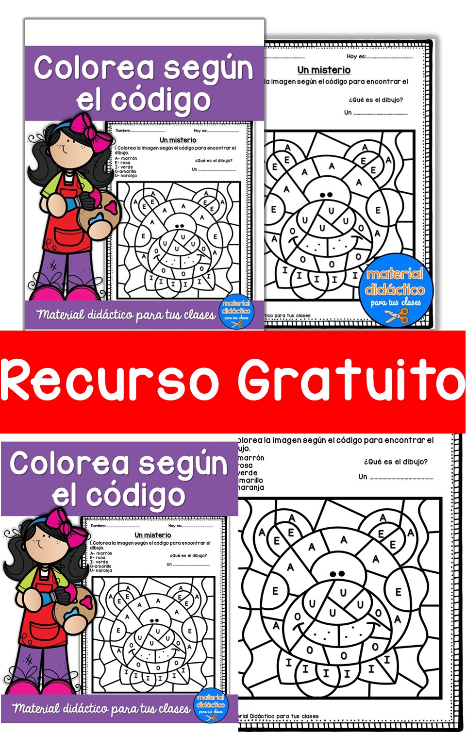 Colorea según el código - Material Didactico para tus clases