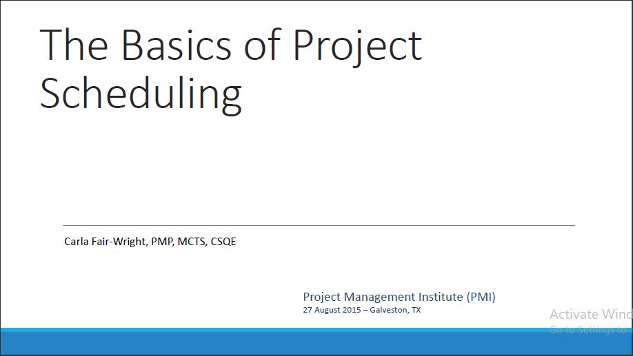 The Basics of Project Scheduling - Software engineering