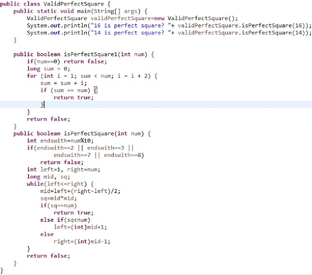 Scrutiny: #LeetCode: Valid Perfect Square