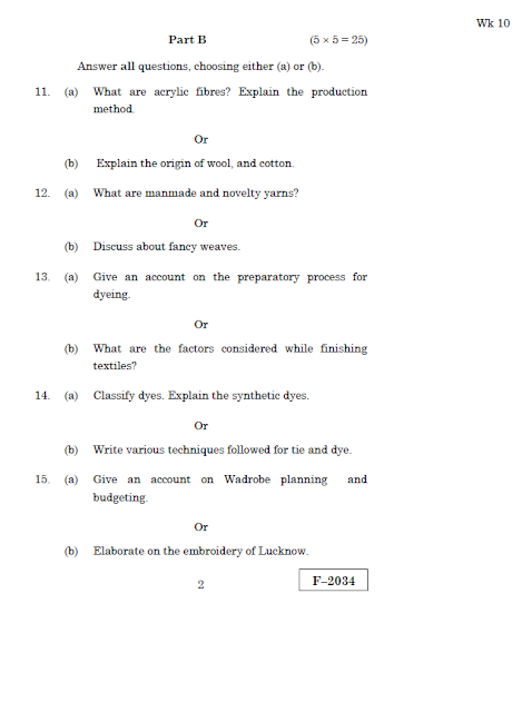 Alagappa University M.Sc. Home Science TEXTILES AND CLOTHING APRIL 2019 ...