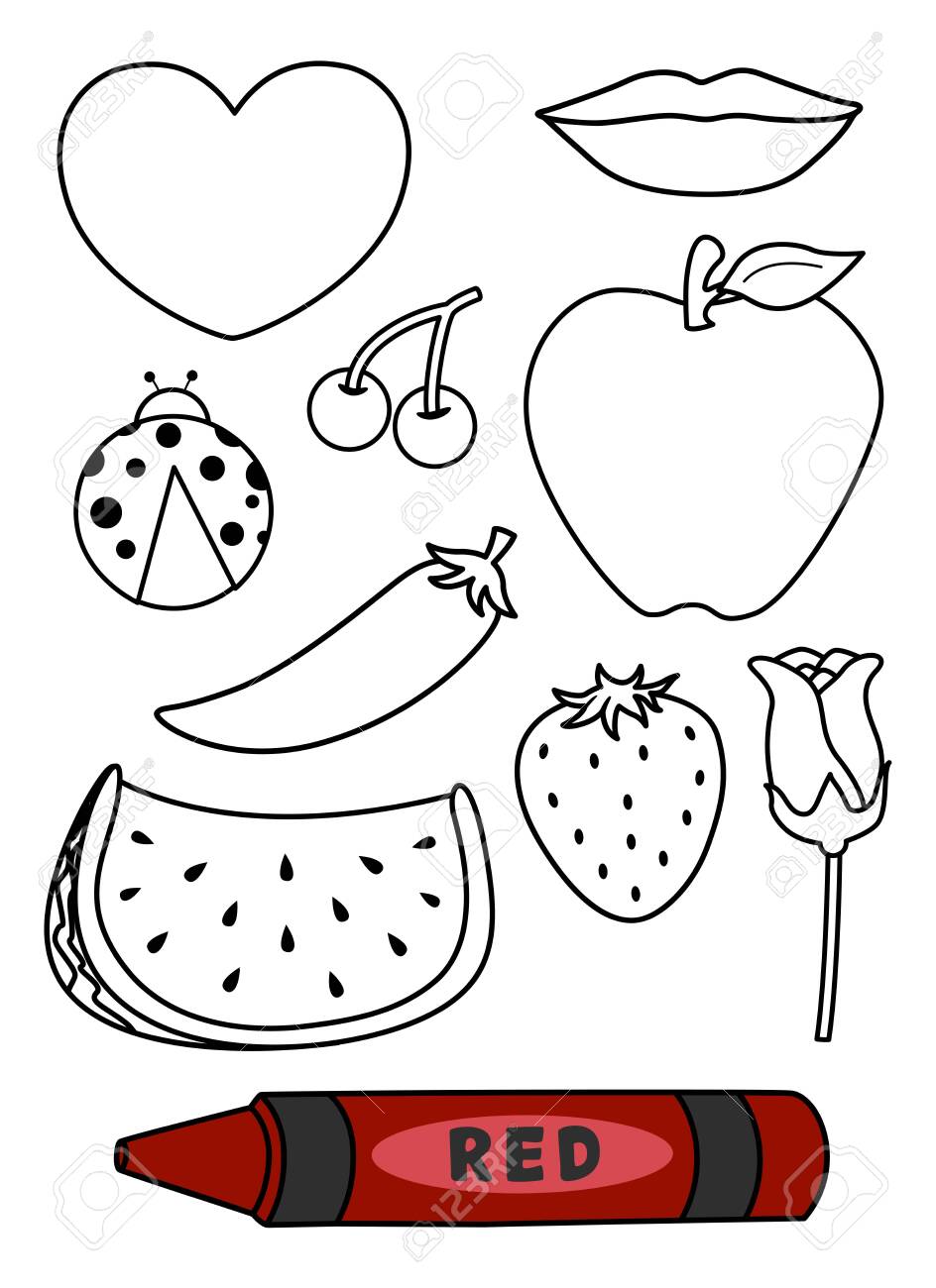 Red Coloring Page ~ Coloring Print
