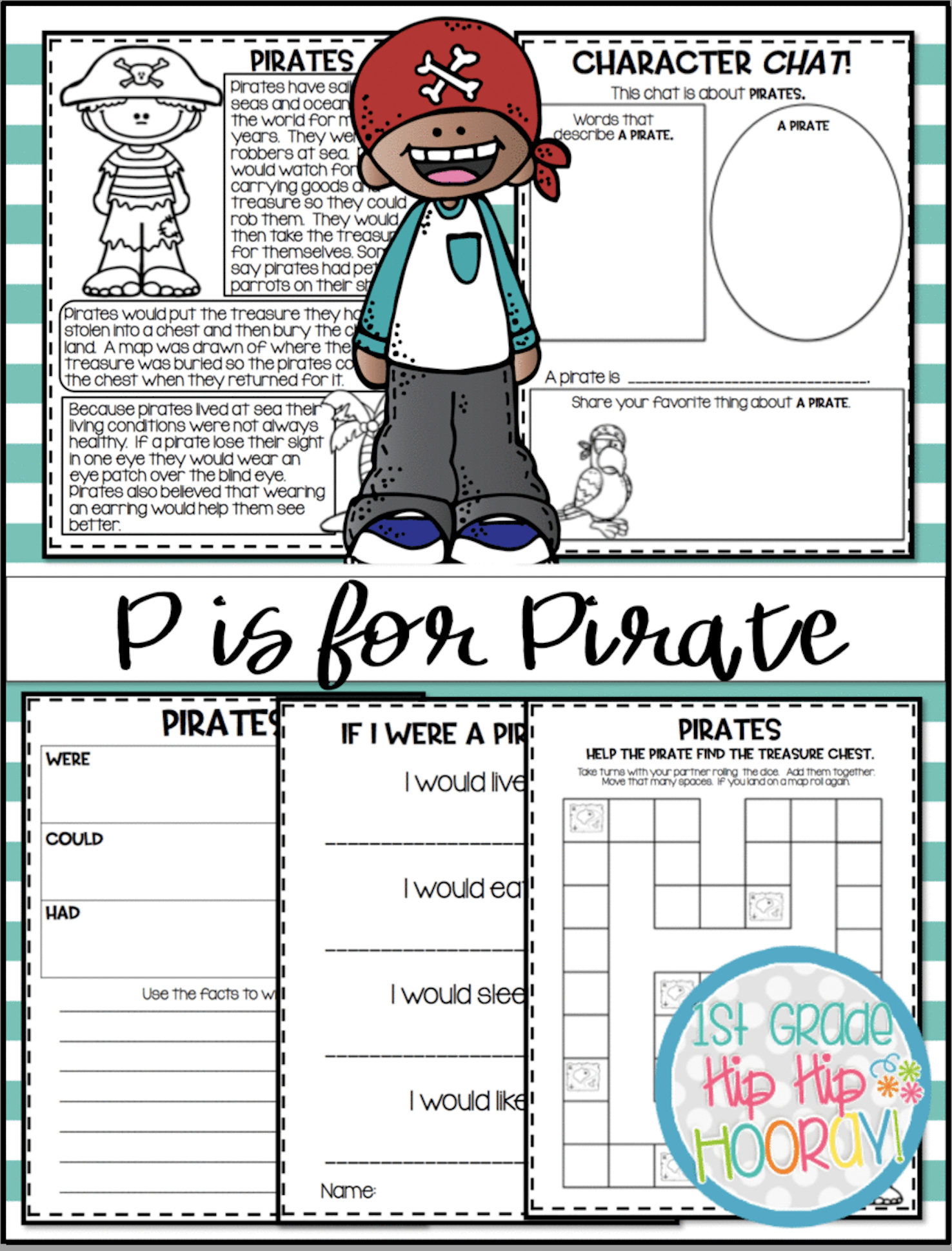 1st Grade Hip Hip Hooray!: Pp is for Pirate