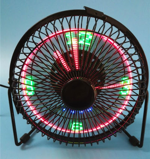 USB clock fan LED light emitting 6 inch iron art fan