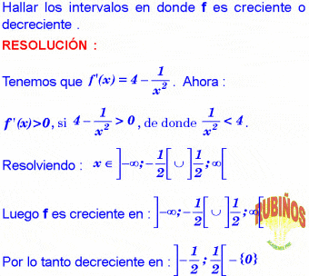 FUNCIONES CRECIENTES , DECRECIENTES Y MONOTONAS EJERCICIOS RESUELTOS