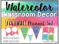 Julz Treasure Chest: Watercolor Classroom Decor {FREEBIES}
