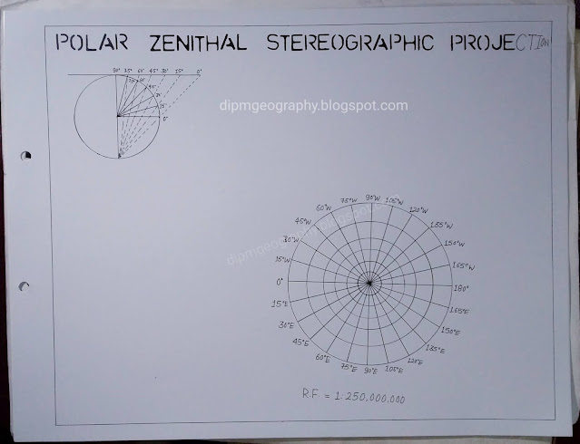Dipm Geography: 45. Polar Zenithal Stereographic Projection