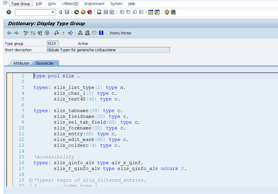 SAP TECH: Type Group